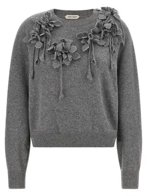 Alberta Ferretti Embroidered Flower Sweater - Gray