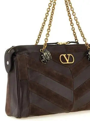 Valentino Garavani Panthea Medium Shoulder Bag - Brown