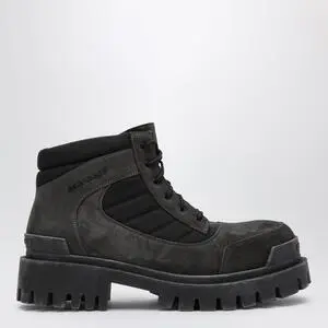 Balenciaga Suede Combat Strike Low Boots - Brown
