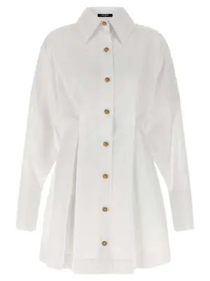 Balmain Cotton Poplin Chemisier Dress - White