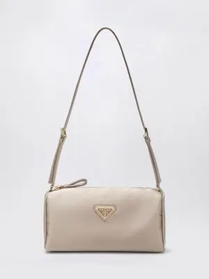 Prada Silk Mini Bag With Triangle Logo - Cream