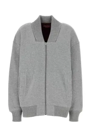 Gucci Grey Cotton Blend Bomber Jacket - Gray