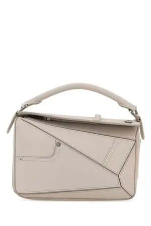 Loewe Light Grey Leather Small Puzzle Panta Handbag - Gray