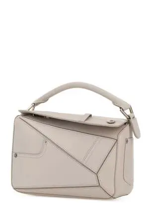 Loewe Light Grey Leather Small Puzzle Panta Handbag - Gray