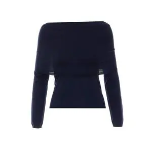 Max Mara Faretra Long-sleeve Cashmere Top - Blue