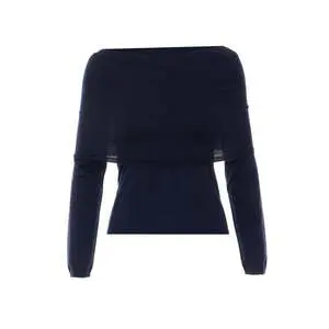 Max Mara Faretra Long-sleeve Cashmere Top - Blue