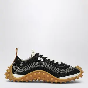 AMI Paris Ivory Mesh Mirage Trainers - Black