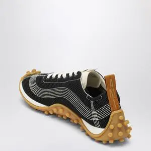 AMI Paris Ivory Mesh Mirage Trainers - Black