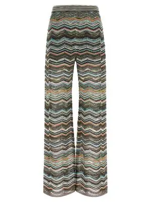MISSONI MISSONI Metallic Chevron Palazzo Pants