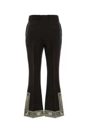 Burberry Chocolate Wool Blend Flared Pant