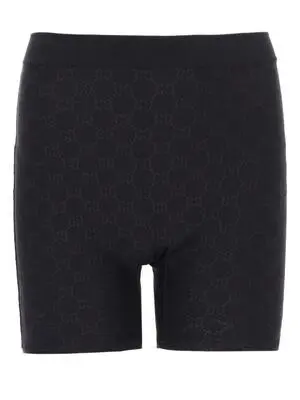 Gucci Shorts In Jersey Jacquard Gg - Black