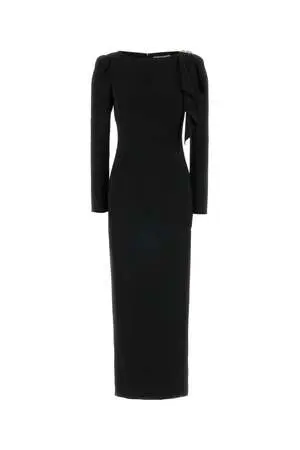 Alessandra Rich Cady Long Dress - Black