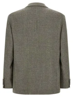 Brunello Cucinelli Prince Of Wales Blazer - Green