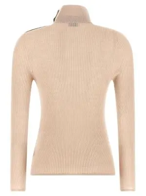 Moncler Textured Wool Turtleneck Sweater - Cream