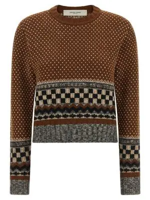 GOLDEN GOOSE Journey Jacquard Sweater - Brown