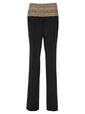 Stella McCartney Crystal-embellished Wool Trousers - Black