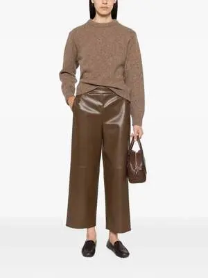 Max Mara S Leather-look Cropped Pants