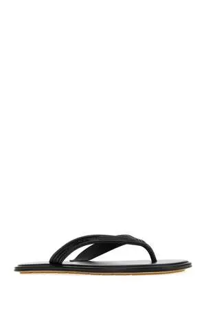 Bottega Veneta Rubber Sampieri Thong Slippers - Black