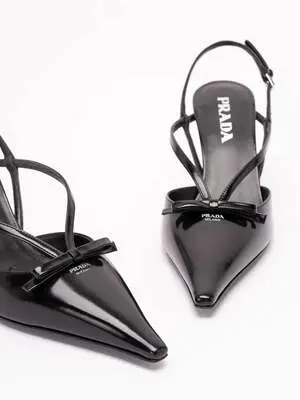 Prada Brushed Leather Slingback Pumps - Multicolor