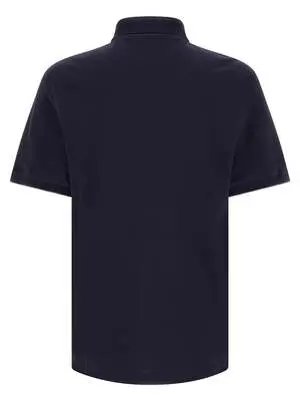 Brunello Cucinelli Logo Piqué Polo Shirt - Blue