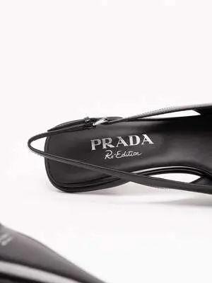 Prada Brushed Leather Slingback Pumps