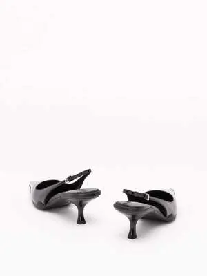 Prada Brushed Leather Slingback Pumps