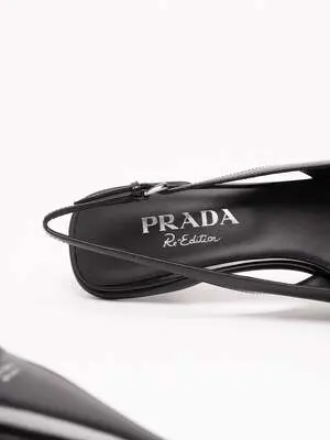 Prada Brushed Leather Slingback Pumps