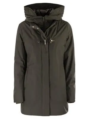 FAY Technical Gabardine Toggle Coat - Green