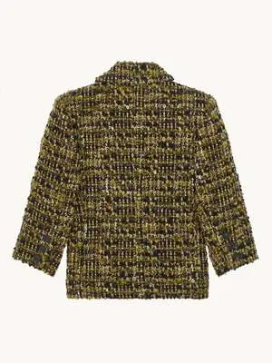 Saint Laurent Wool Textured Blazer - Multicolor