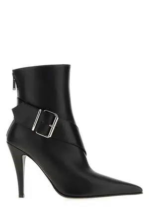 Alexander McQueen Leather Ankle Boots - Black