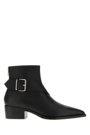 Alexander McQueen Leather Heron Ankle Boots - Black