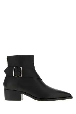 Alexander McQueen Leather Ankle Boots - Black