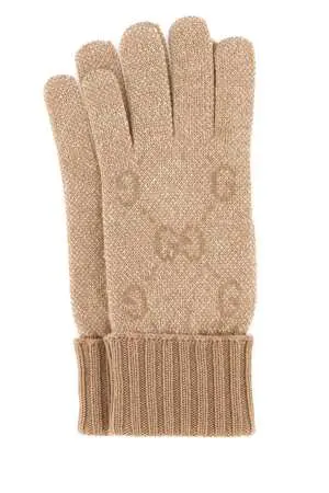 Gucci Beige Cashmere Blend Gloves - Brown