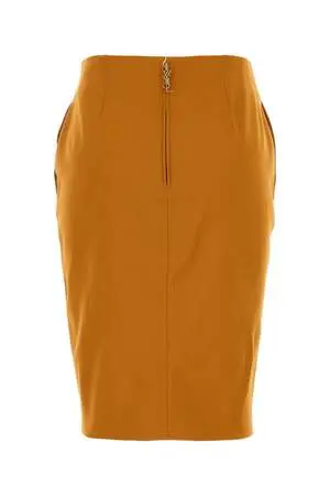 Saint Laurent Stretch Viscose Blend Skirt - Orange