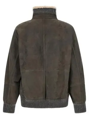 Brunello Cucinelli Leather Jacket - Gray