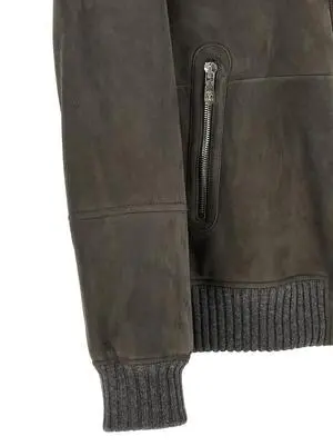 Brunello Cucinelli Leather Jacket - Gray