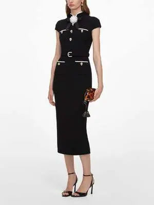 SELF-PORTRAIT Wool Crepe Midi Dress