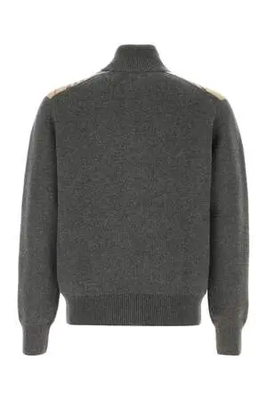 Burberry Dark Grey Wool Blend Cardigan