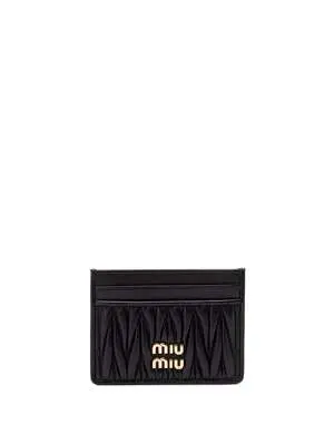 Miu Miu Matelassé Leather Card Holder - Multicolor