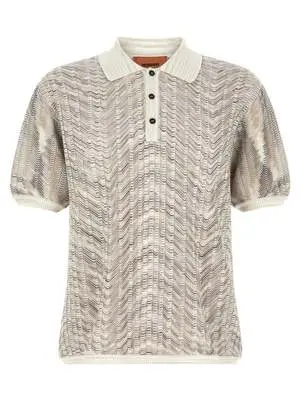 Missoni Zig-zag' Knit Polo Shirt - Multicolor