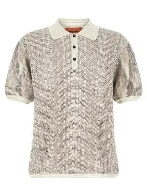 Missoni Zig-zag' Knit Polo Shirt - Multicolor