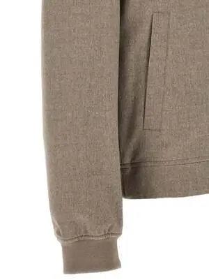 Brunello Cucinelli Light Flannel Bomber Jacket