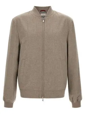Brunello Cucinelli Cashmere Bomber Jacket - Gray