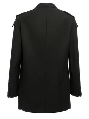 Yohji Yamamoto Single-breasted Blazer With Strap Detail