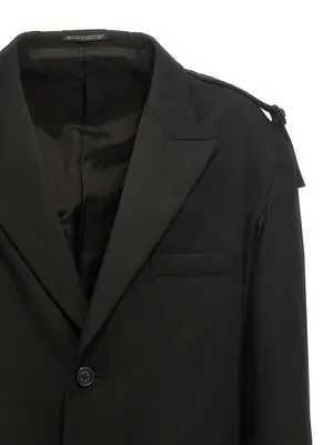 Yohji Yamamoto Single-breasted Blazer With Strap Detail