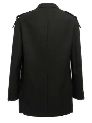 Yohji Yamamoto Single-breasted Blazer With Strap Detail
