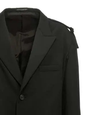 Yohji Yamamoto Single-breasted Blazer With Strap Detail