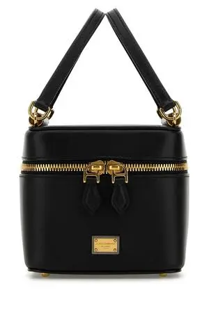 Dolce & Gabbana Leather Sicily Cube Handbag - Black