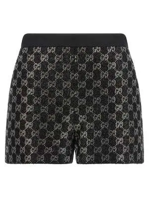 Gucci Gg Lamé Tweed Shorts - Black