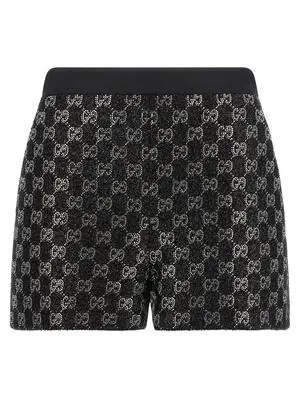 Gucci Gg Lamé Tweed Shorts - Black